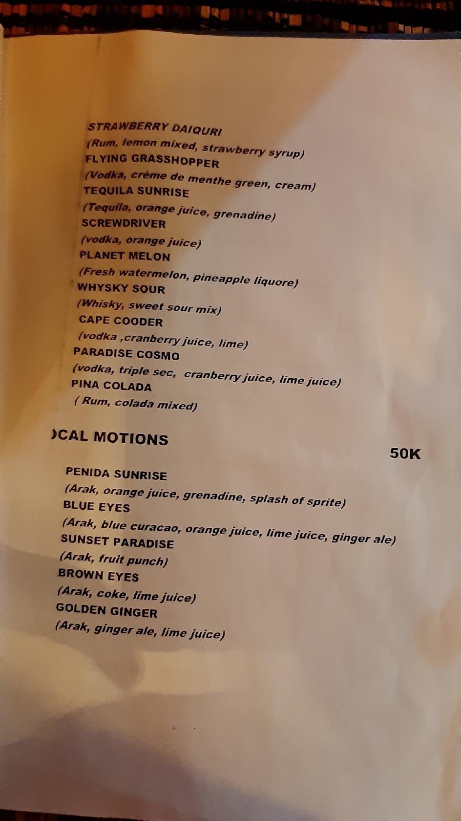 Menu at Il Quattro's Bar & Resto, Ped