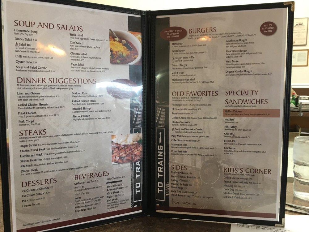 Menu at Manhattan Cafe, Shoshone