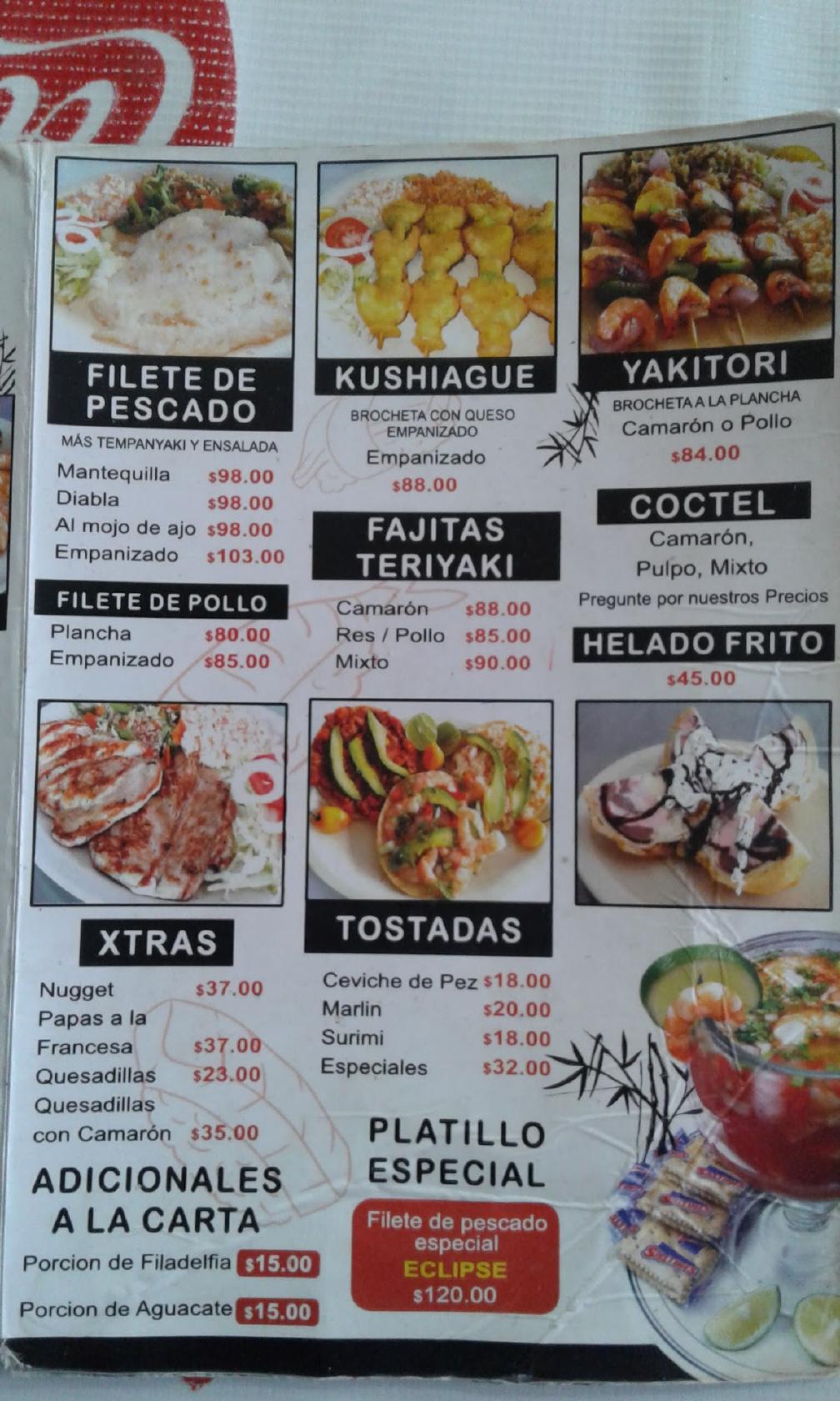 Carta del restaurante Sushi Media Luna, Zapopan