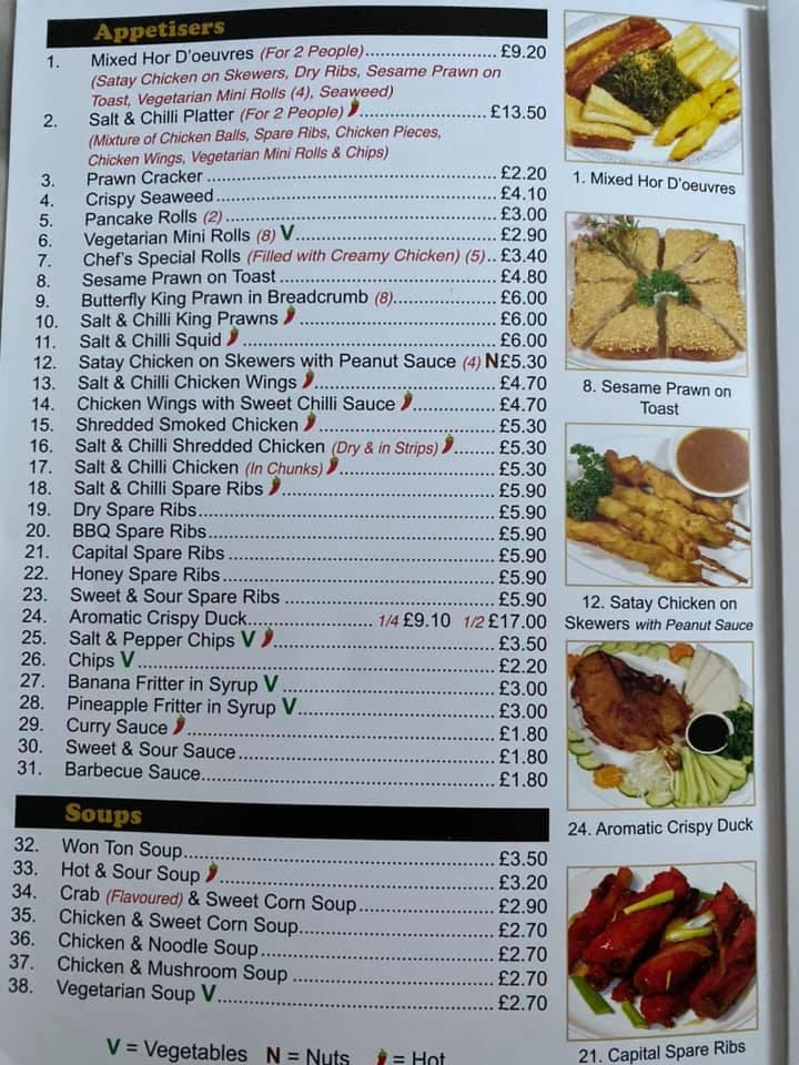 Menu at Ying Lung in Northampton restaurant, Northampton