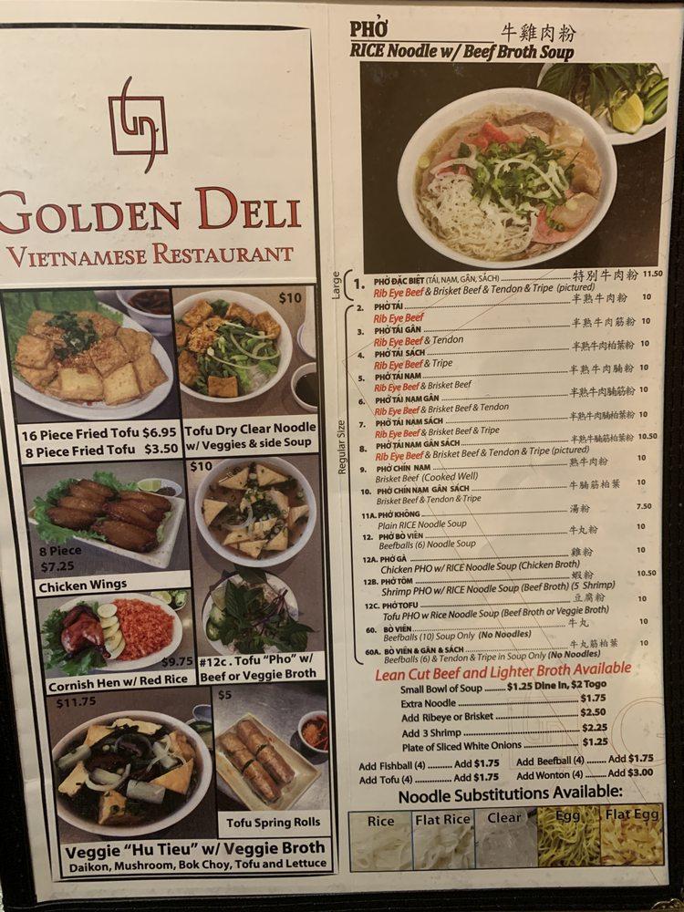 Menu at Golden Deli Temple City restaurant, Temple City
