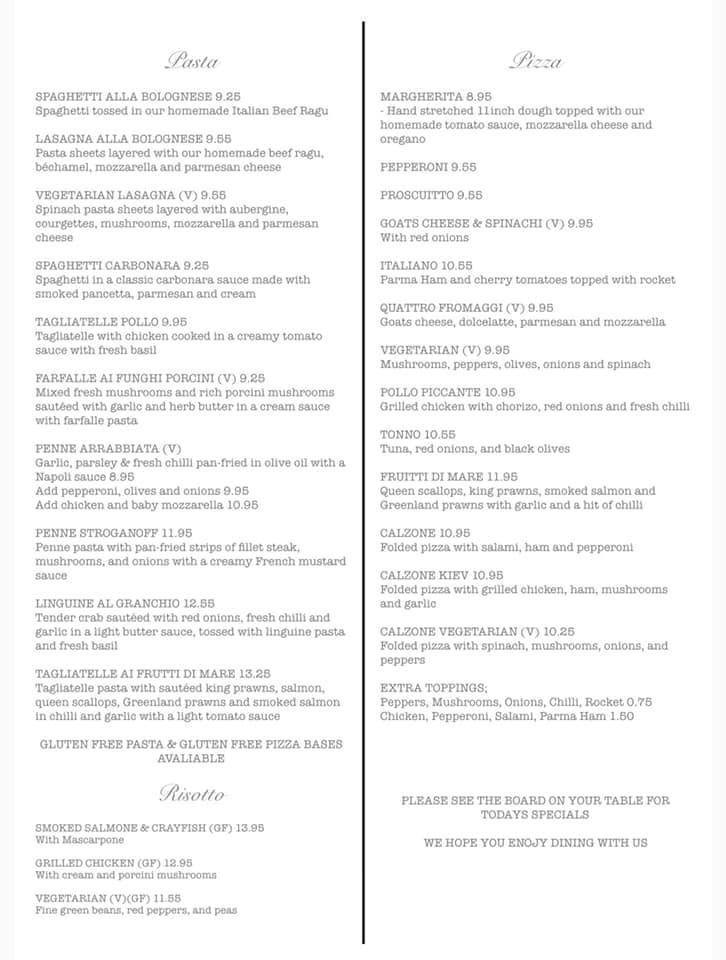 Menu at Salvia Restaurant, Mirfield