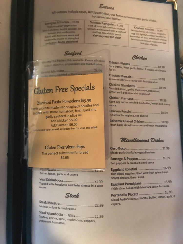 Menu at Tep's Villa Roma Italian Restaurant, South Lake Tahoe