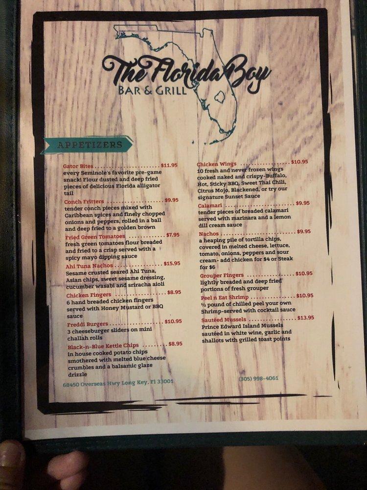 Menu at The Florida Boy Bar and Grill, Layton