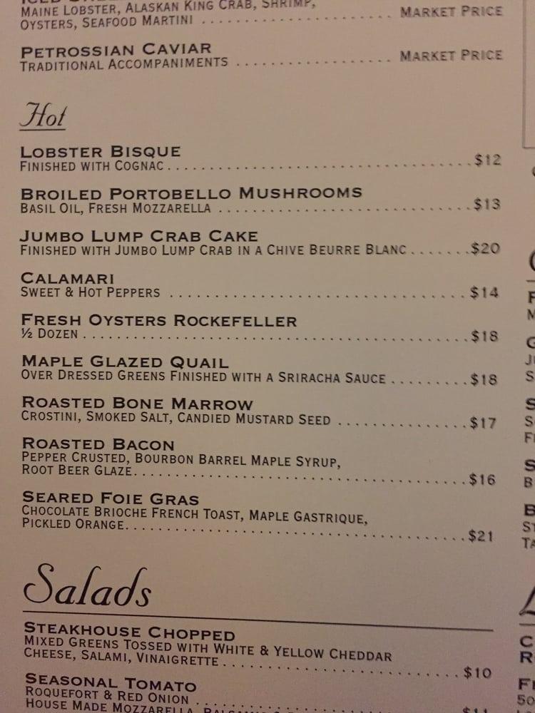 Menu at Vic & Anthony's Steakhouse, Lake Charles, Golden Nugget Blvd
