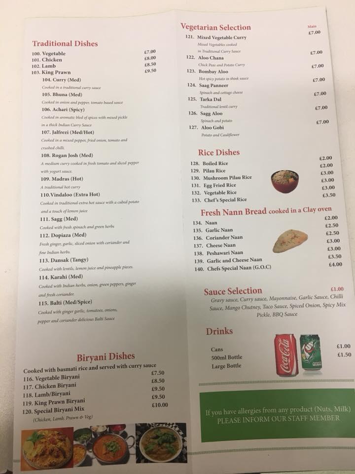 Menu at Big Bites fast food, Rathfriland