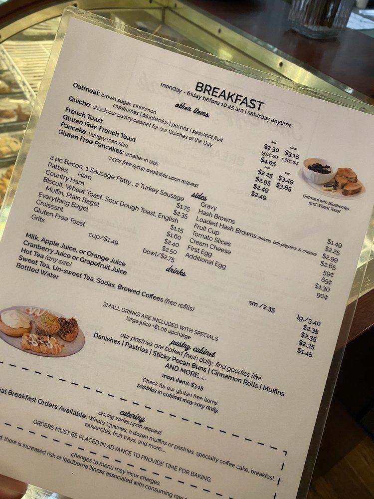 Menu at The Coffee Break cafe, Shelbyville