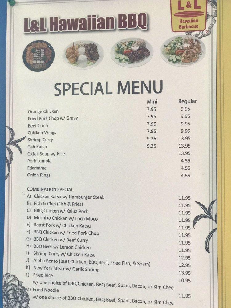Menu at L&L Drive Inn BBQ, Lahaina, Lower Honoapiilani Rd Ste 4