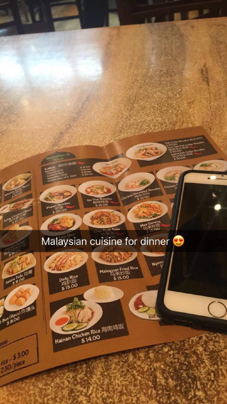 Menu at Selera Cafe Limited, Auckland