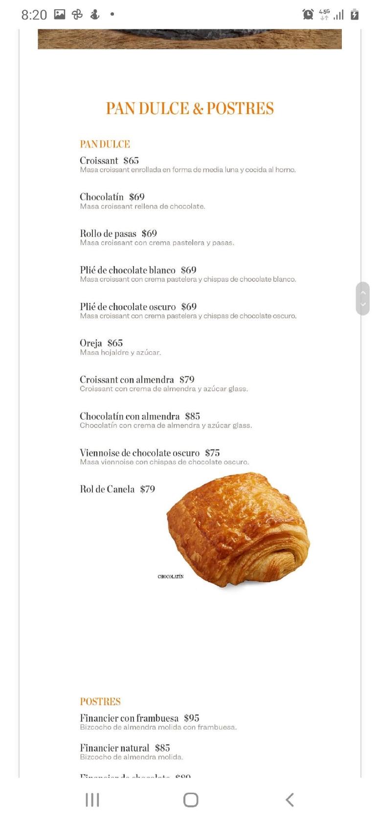 Carta del restaurante Maison Kayser, Cancún, Terminal 2