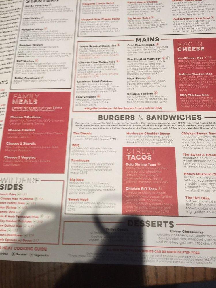Menu at Red Heat Tavern pub & bar, Westborough