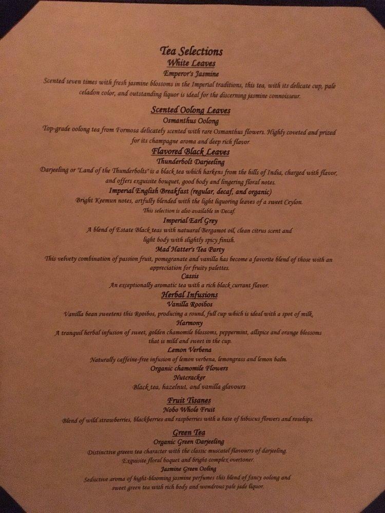 Menu at Victoria & Albert's restaurant, Orlando