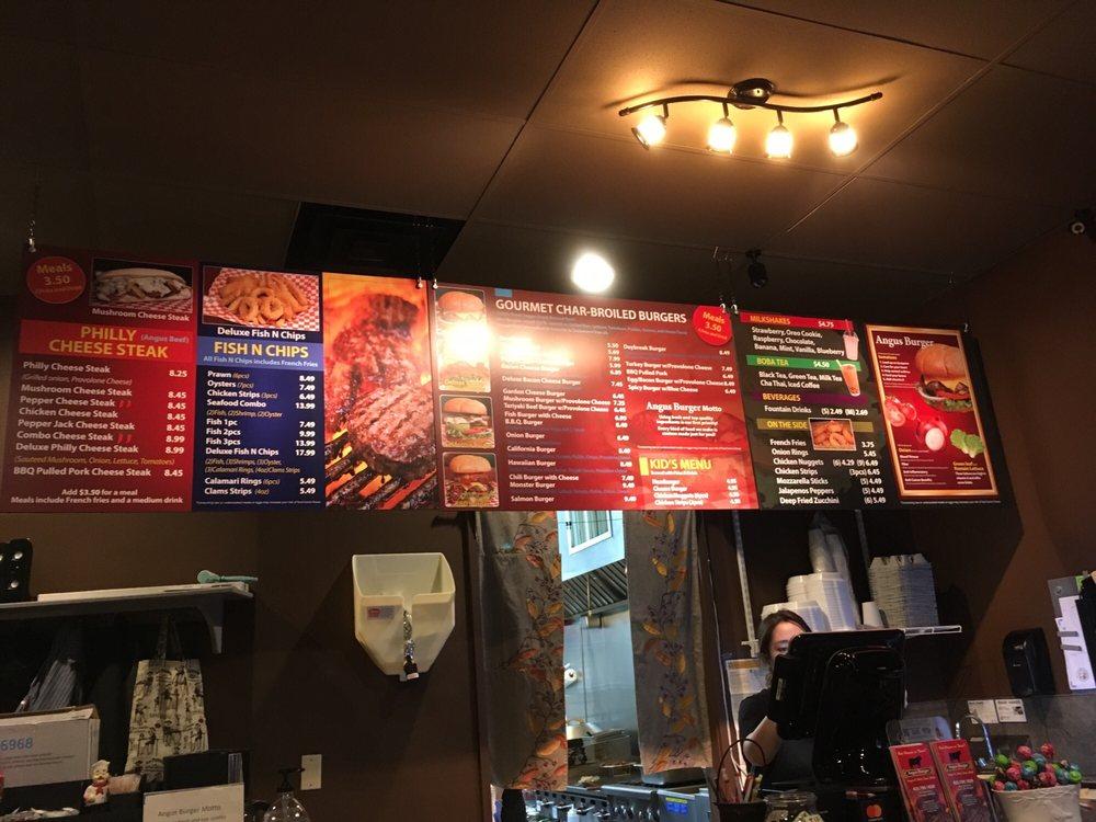 Menu at Angus Burger restaurant, Snohomish