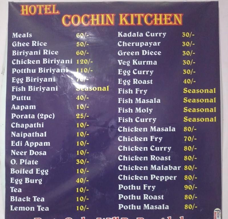 Menu at Cochin Kitchen, Bengaluru, 3