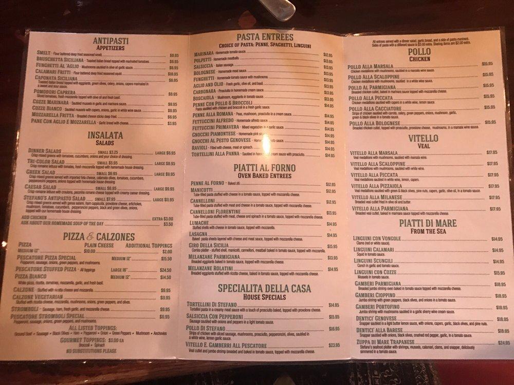 Menu at IL Pescatore pub & bar, Orlando