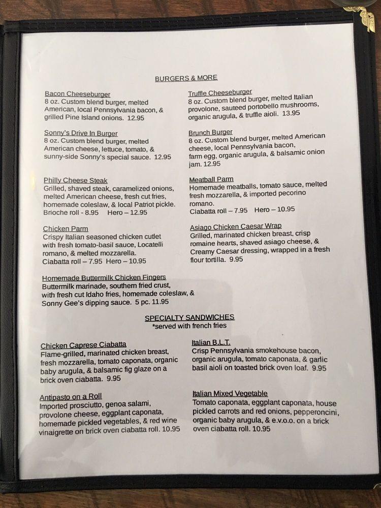 Menu at Jace & Bailey's Italian Kitchen restaurant, Pine Bush