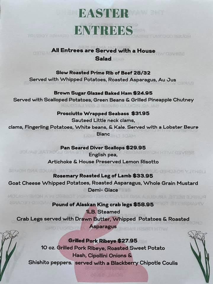 Menu at The Waverly Restaurant & Bar, Englewood