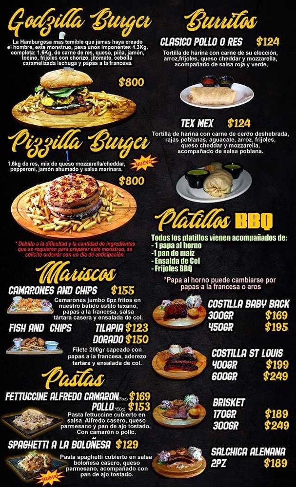 Carta de Monster Burger & BBQ, Manzanillo, Av Elías Zamora #2119 A un ...