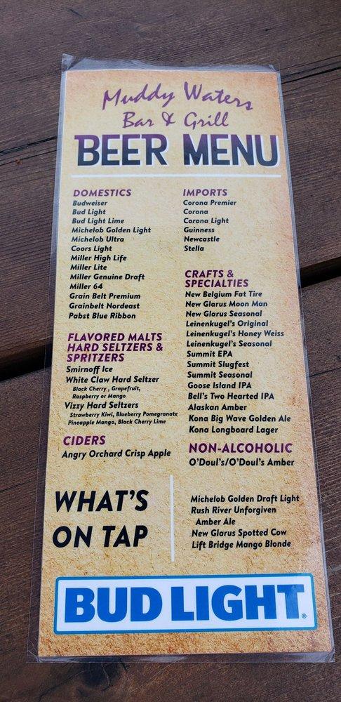 Menu at Muddy Waters Bar & Grill, Prescott