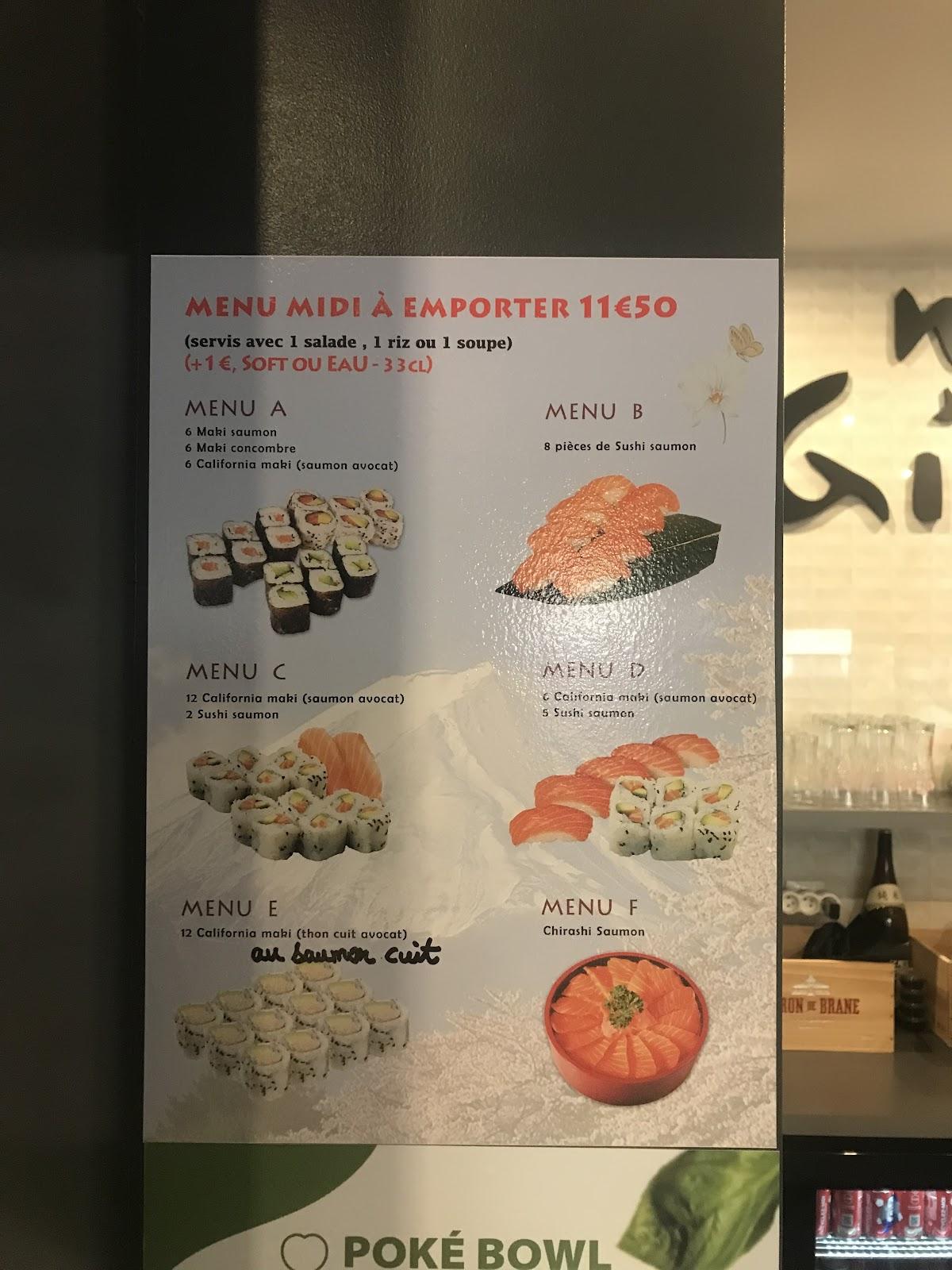 Menu au Yooki Ginko restaurant, Paris