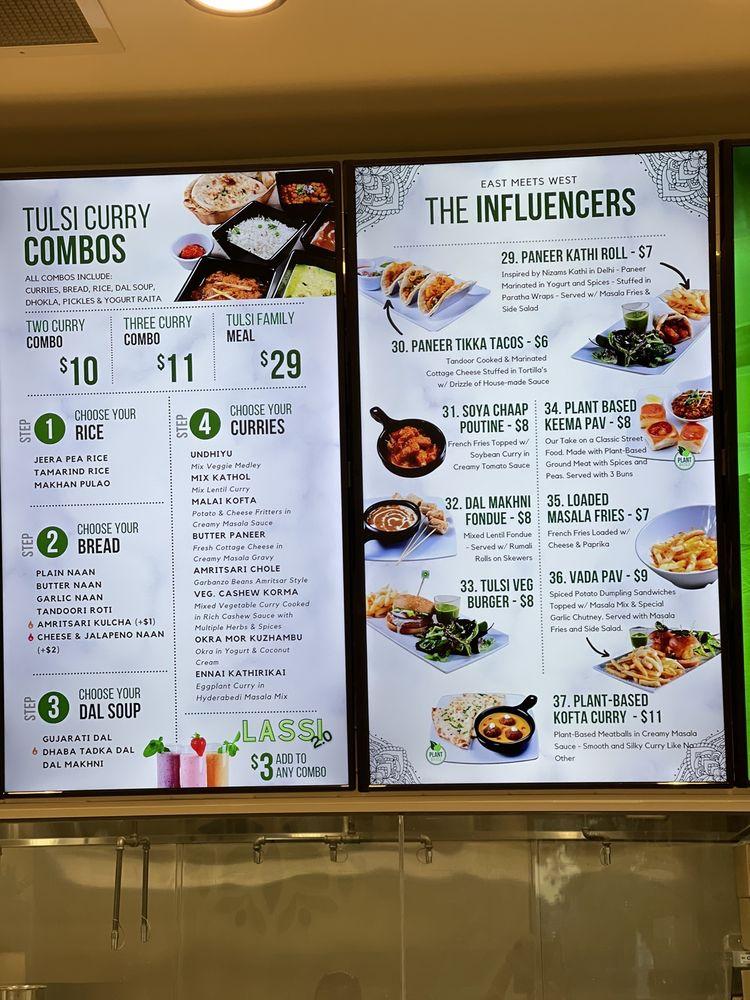 Menu at Tulsi Indian Eatery (Northridge) restaurant, Los Angeles