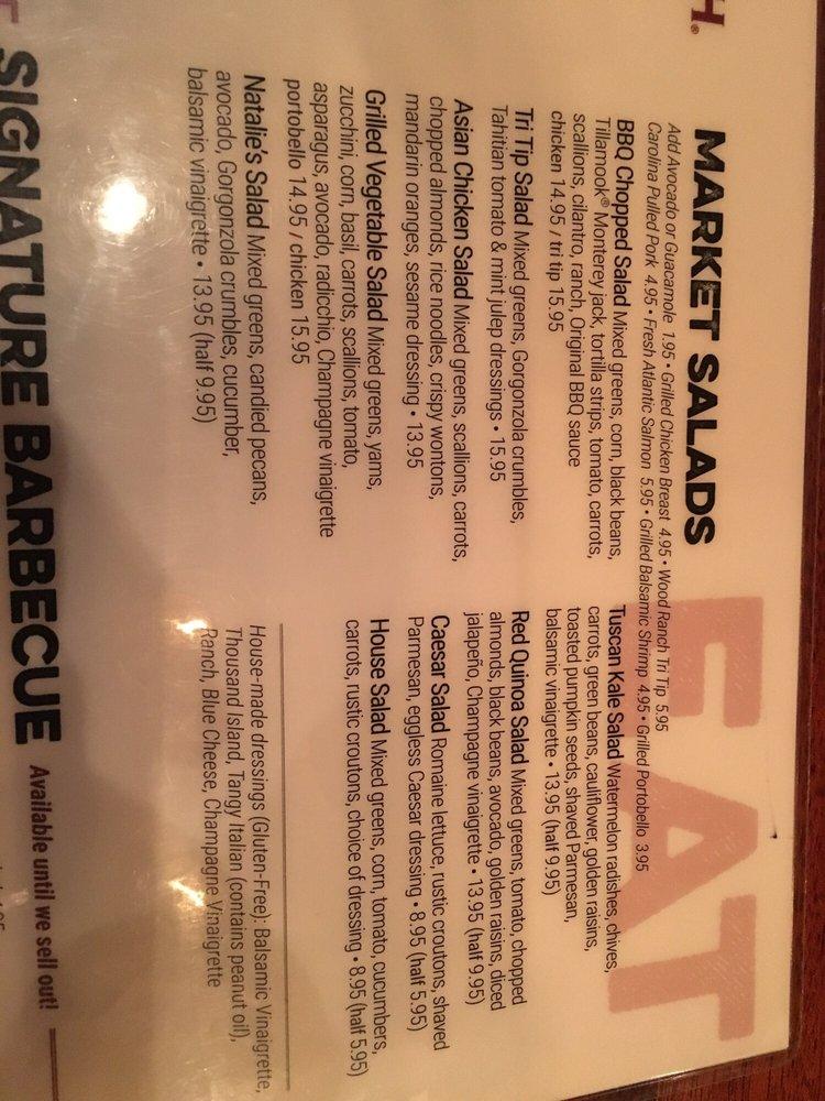 Menu at Wood Ranch BBQ, Cerritos