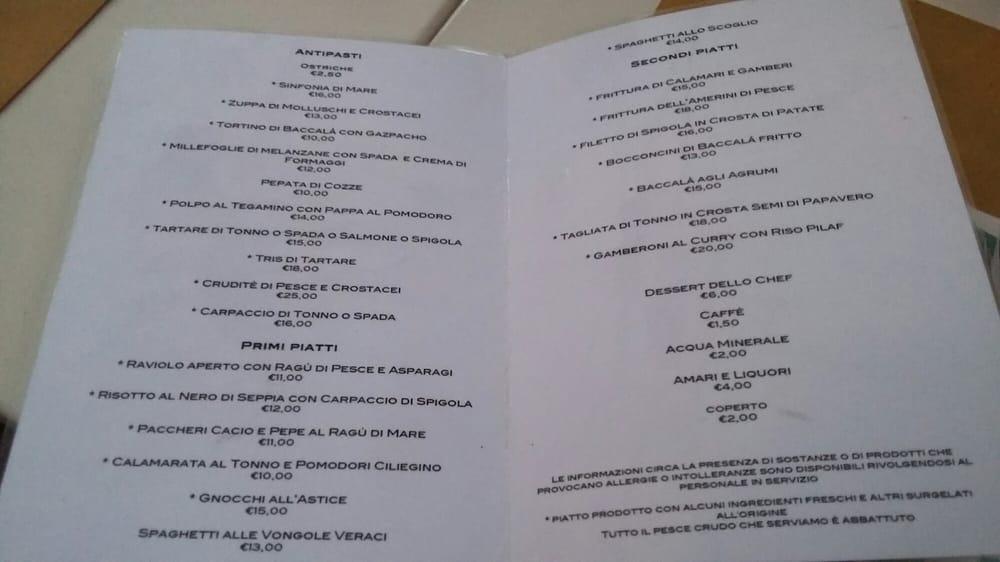 Menu da Pesce Fritto & Bollicine ristorante, Firenze