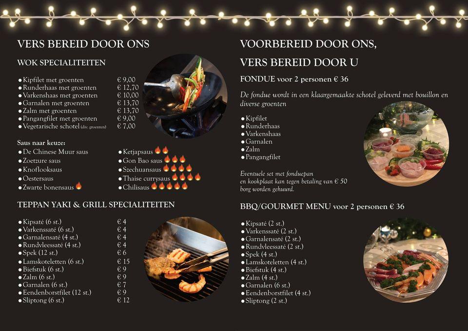 Menu at De Chinese Muur, Erp, Kerkstraat 2