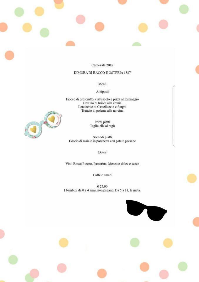 Menu da Dimora di Bacco ristorante, Monteprandone, Via Colle Appeso