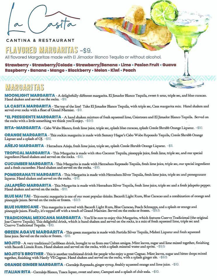 Menu at La Casita Mexican Restaurant & Cantina, Naugatuck