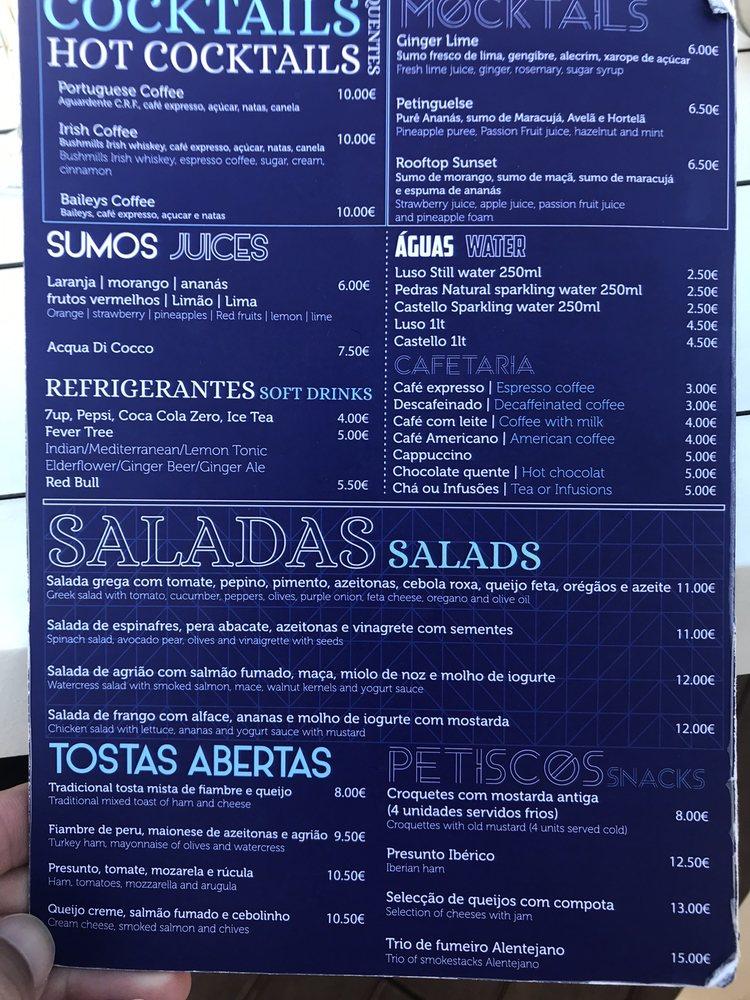 Menu em Rooftop Bar, Lisboa, Praca Martim Moniz 2