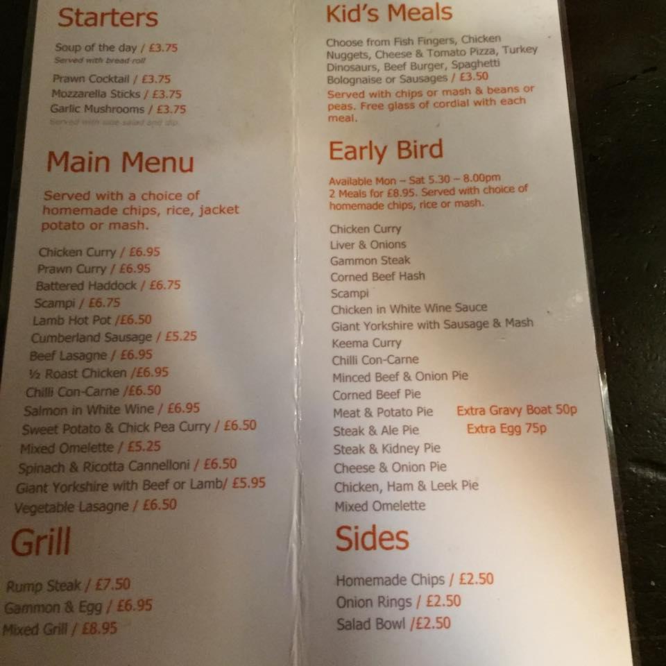Menu at Shoulder Of Mutton pub & bar, Halifax, 1-3 Mutton Fold
