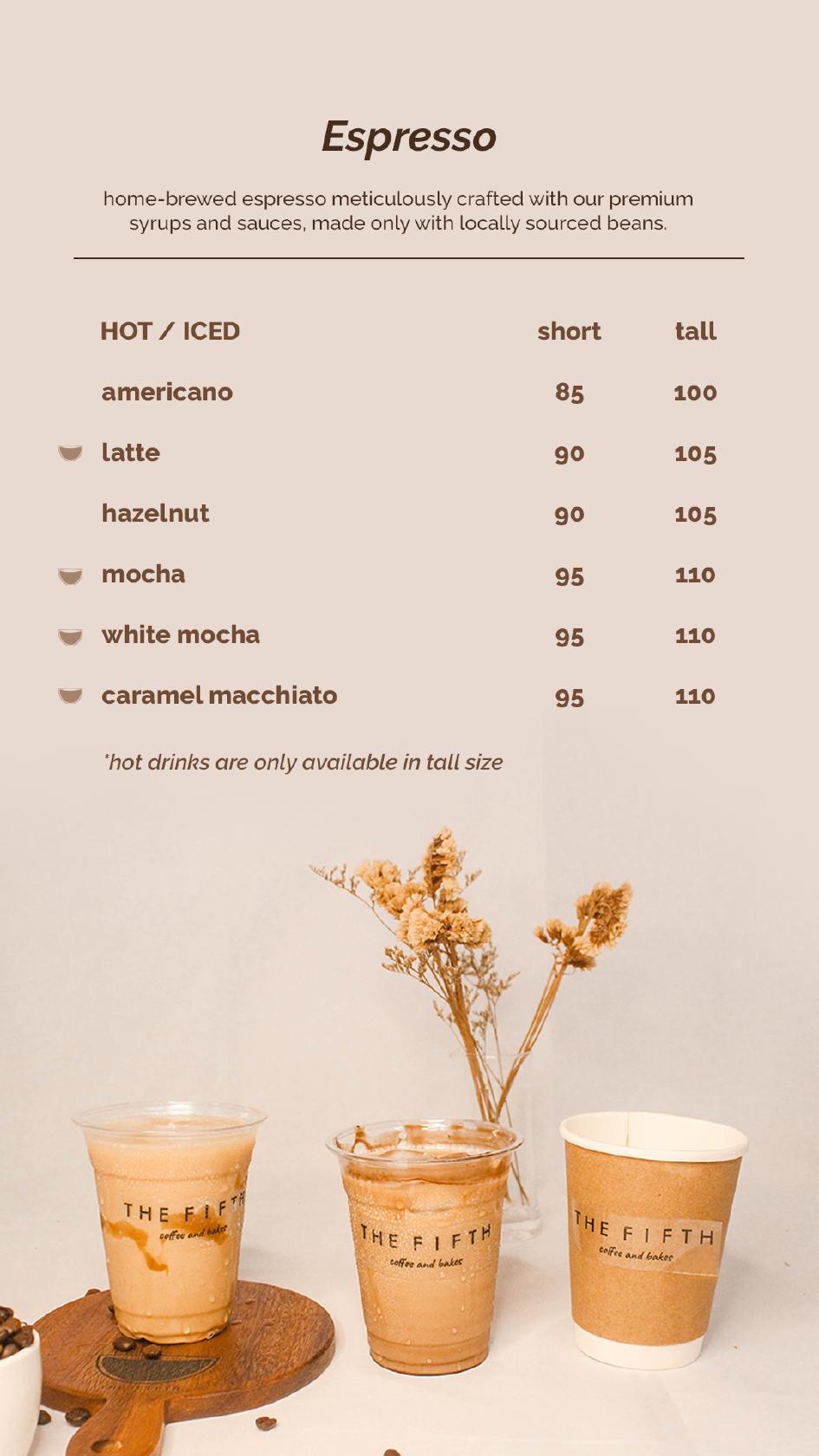 Menu at THE FIFTH CAFE, Taytay