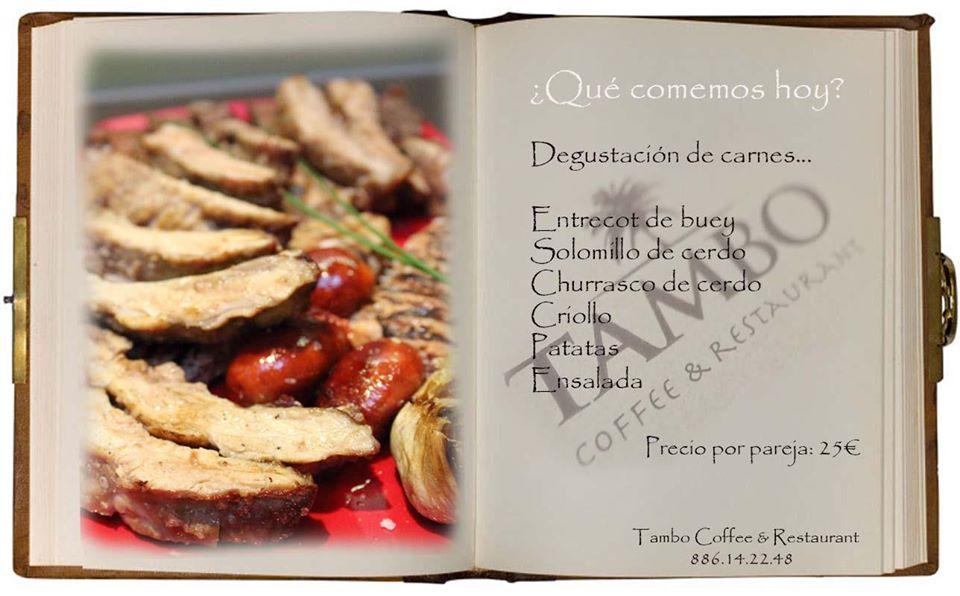 Menu at Tambo Coffee restaurant, Vigo
