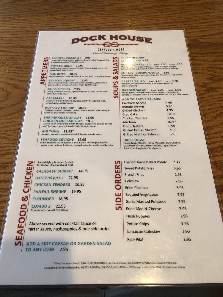 Menu at Dock House Seafood & More restaurant, Holden Beach