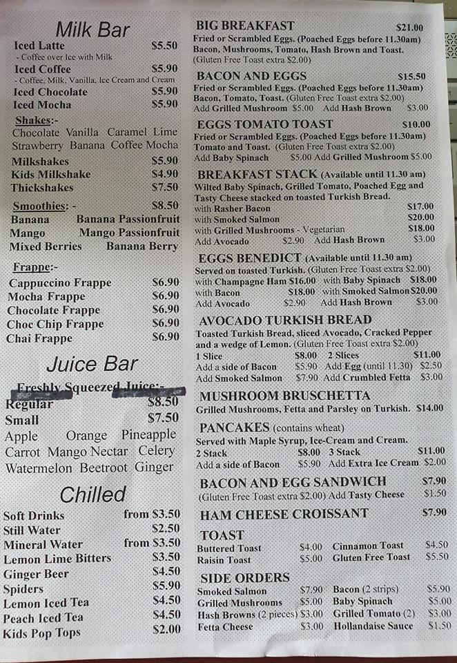 Menu at Mocha Mecca Cafe, Douglas, Shop 2/237 Riverside Blvd