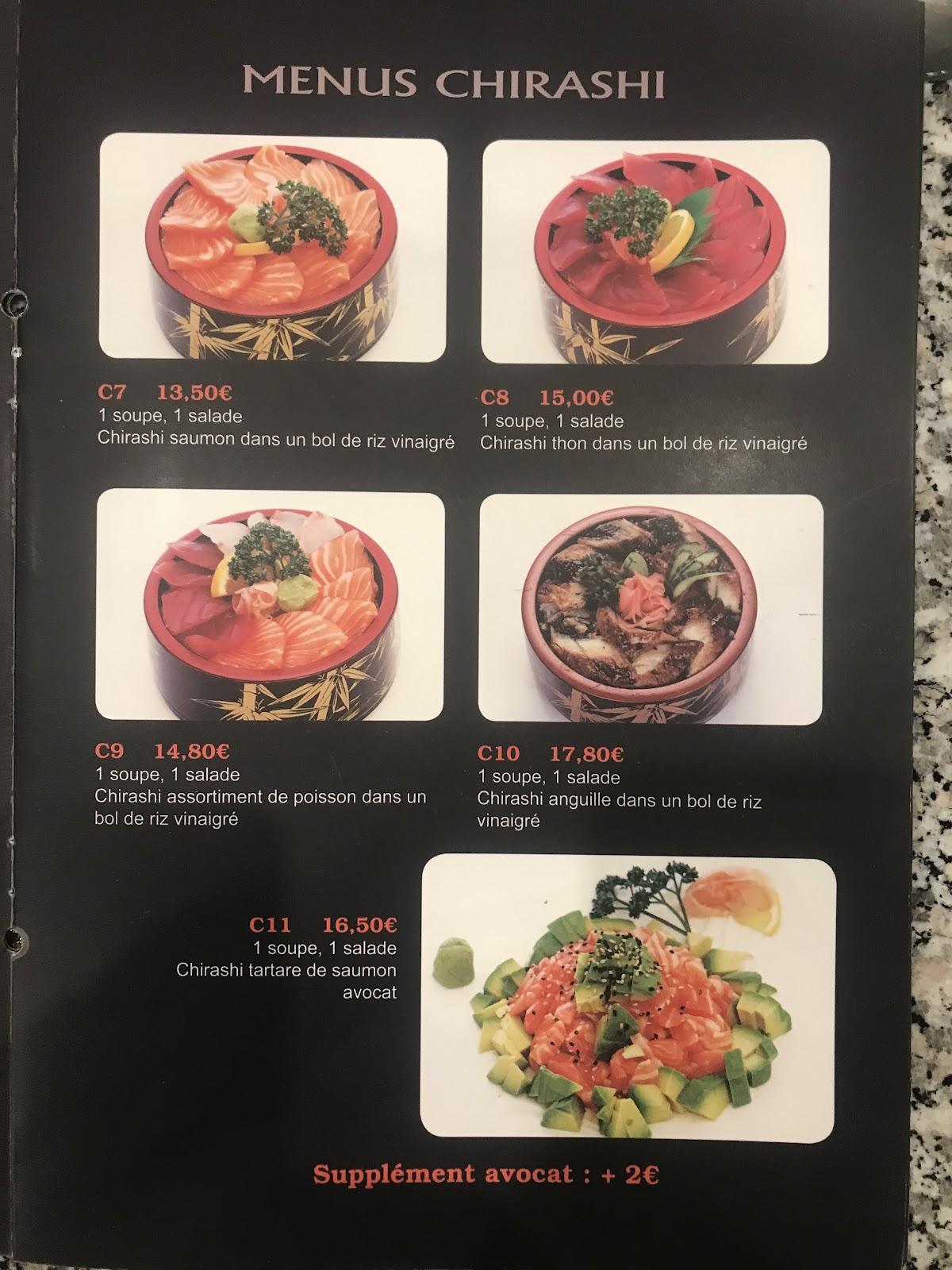 Menu au Yooki Ginko restaurant, Paris