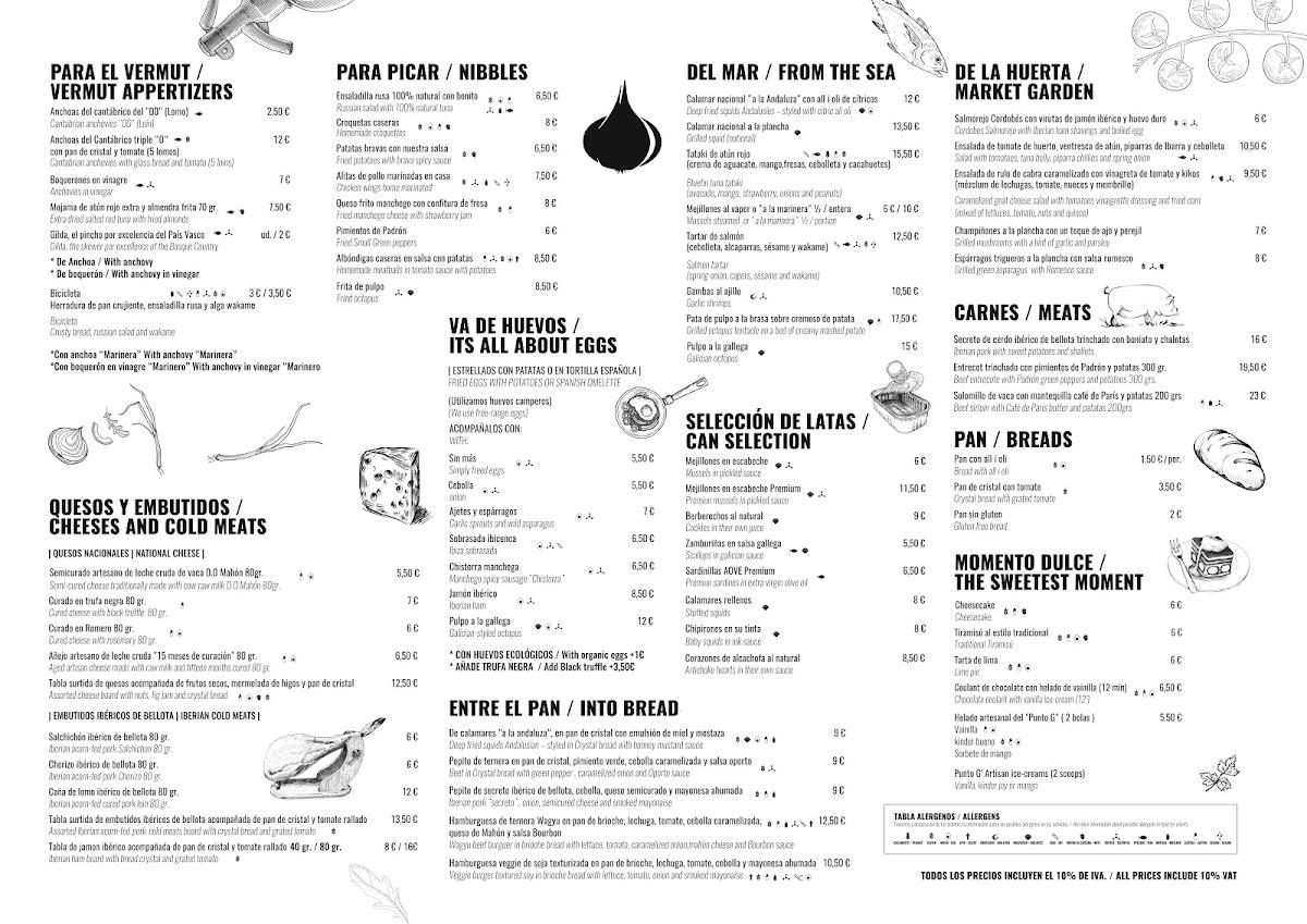 Menu at Ajo Blanco Vermutería Ibiza pub & bar, Ibiza