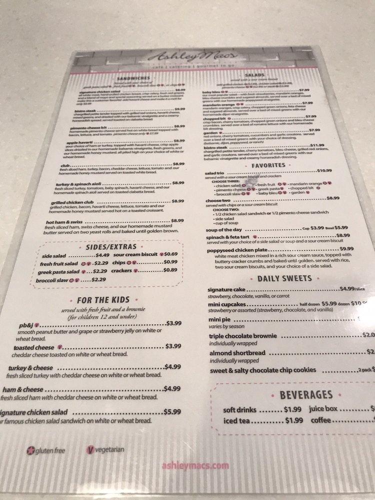 Menu at Ashley Mac's Kitchen cafe, Birmingham, Valleydale Rd