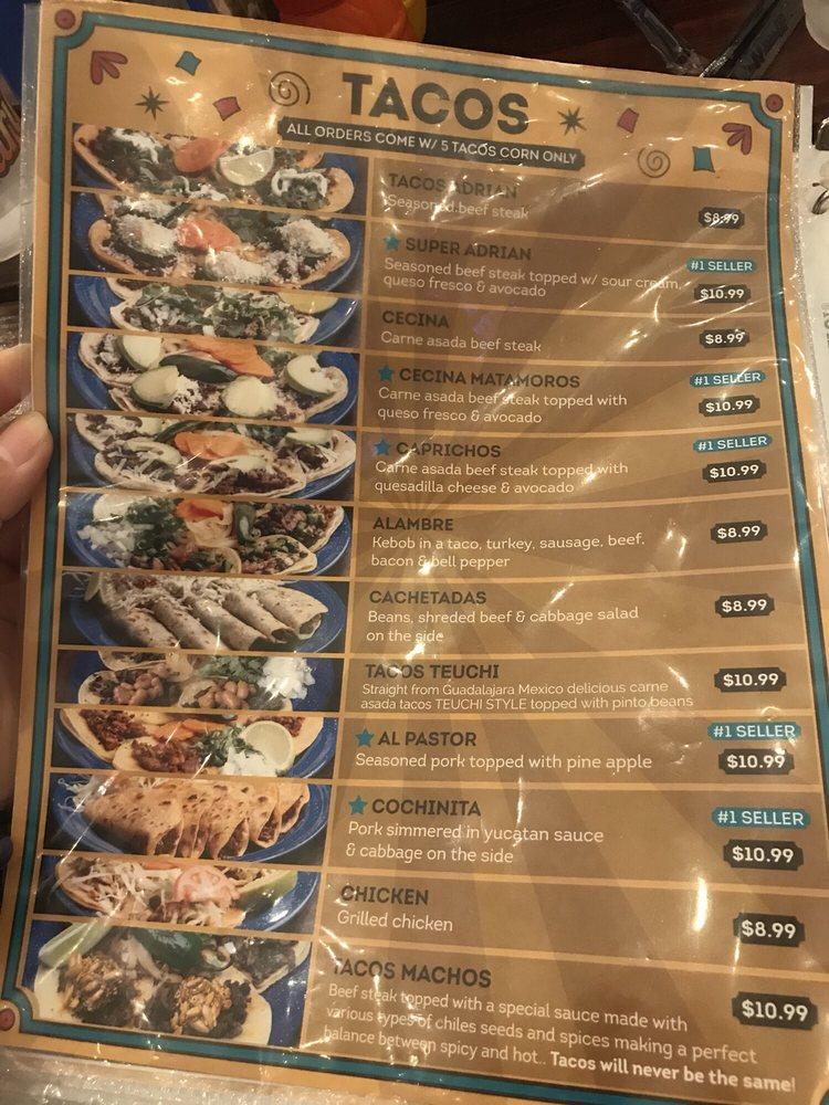Menu at Tacos Y Tortas Adrian restaurant, Katy, Katy Mills Blvd suite 300