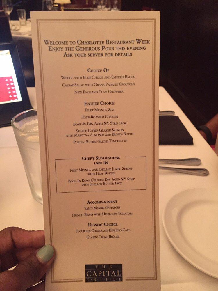 Menu at The Capital Grille pub & bar, Charlotte