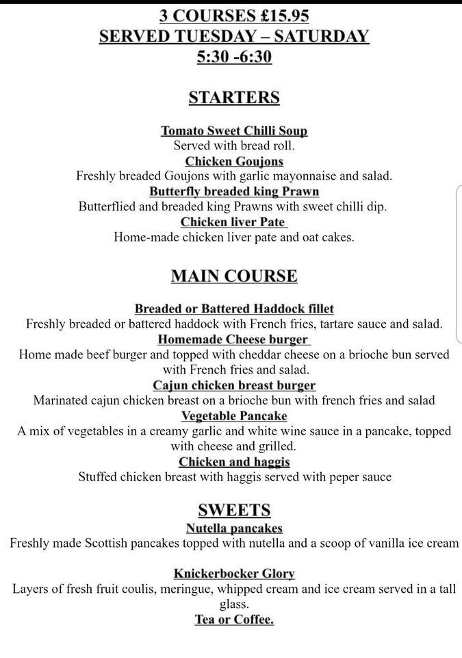 Menu at No.4 Restaurant, Newton Stewart