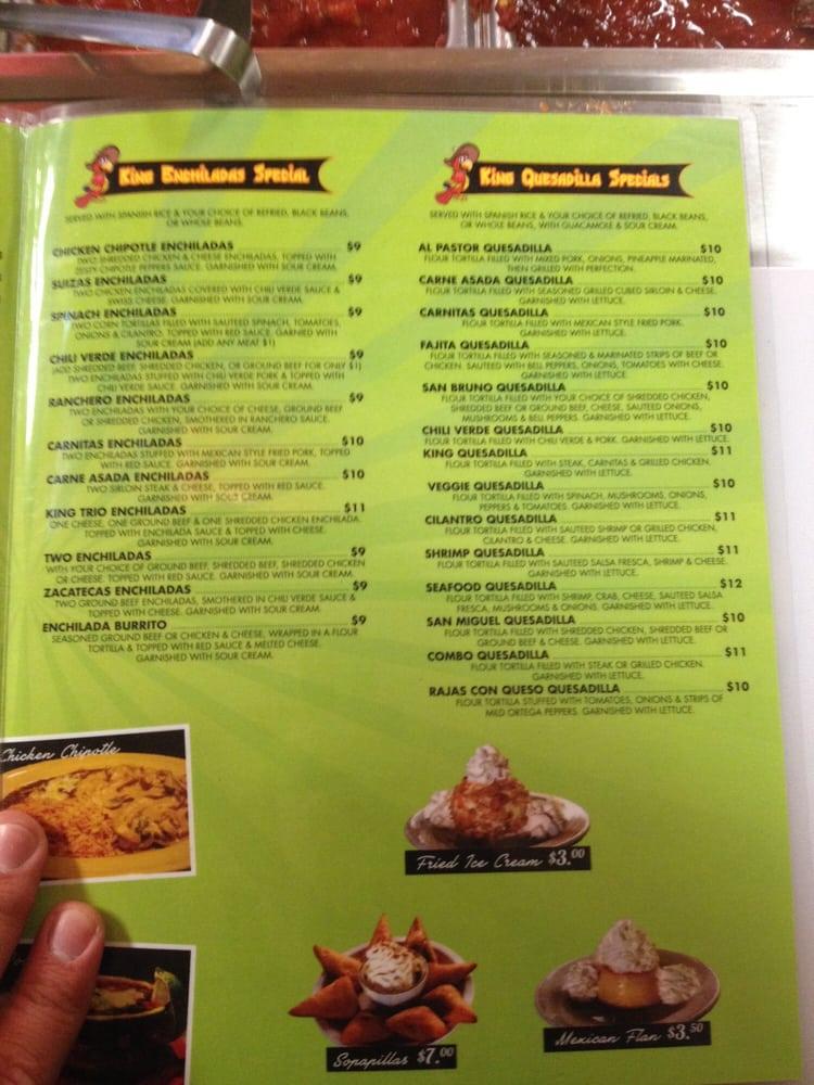 Menu at Taco King restaurant, San Luis Obispo, 158 Higuera St ste b