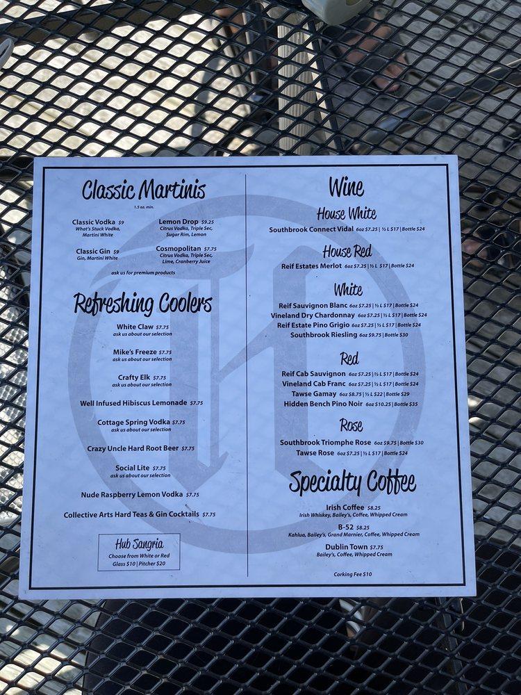 Menu at The Docks restaurant, Bluewater, Bluewater Hwy