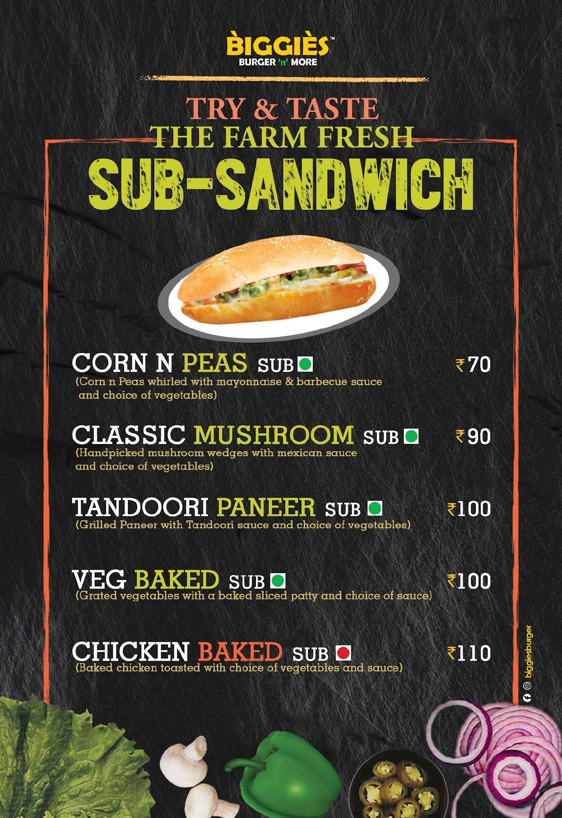 Menu at Biggies Burger : Saheed Nagar (Bhubaneswar), Bhubaneswar, BMC ...