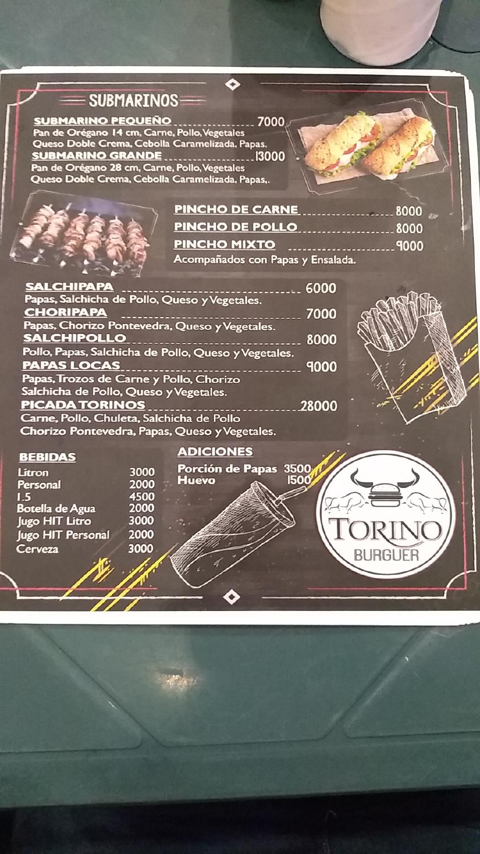 Menu at TORINO BURGUER restaurant, Cúcuta
