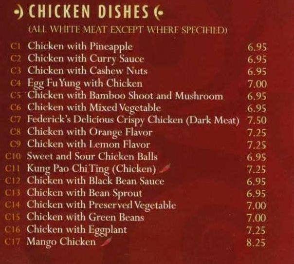 Menu at Federick Restaurant, Markham, 160 New Delhi Dr