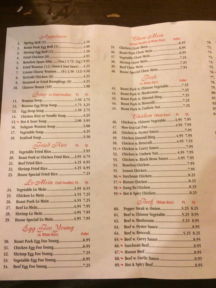 Menu at Jumbo China Buffet restaurant, Bowling Green