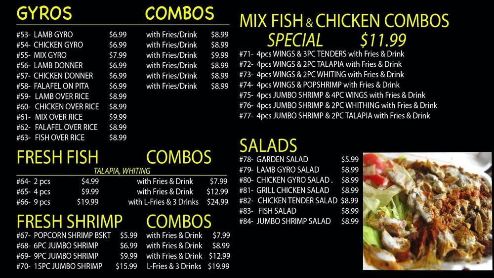 Menu at King Combo pizzeria, Kansas City