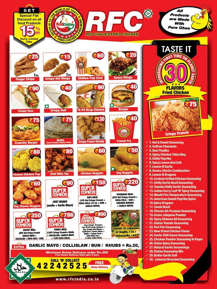 Menu at RED Chillies FRIED Chicken, Bengaluru, No.204